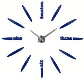 Nástěnné 3D hodiny - motiv jehla Varianta: Tmavě modrá, Velikost: 119 cm