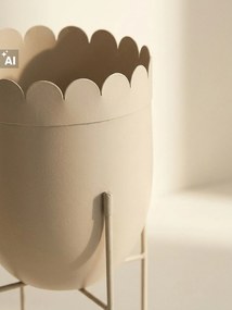 Sinsay - Kovový obal na květináč se stojanem - krémová
