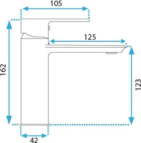 Rea Veneta, umyvadlová baterie h-150, chromová, REA-B6416