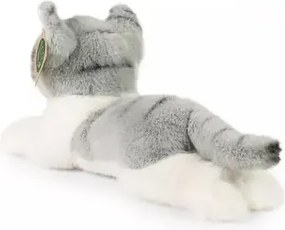 RAPPA Plyšová kočka ležící šedá 20 cm / ECO-FRIENDLY / od 0 let