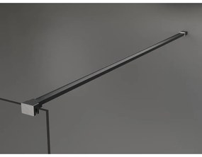 Mexen Kioto+, sprchová zástěna Walk-In s poličkou a věšákem 130 x 200 cm, 8mm sklo s žebrovým vzorem, grafitový profil, 800-130-121-66-09