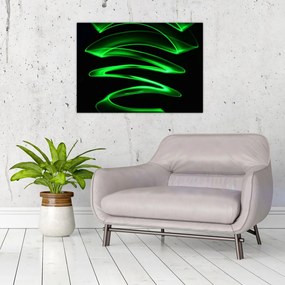 Skleněný obraz - neonové vlny (70x50 cm)