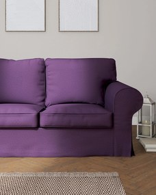 Potah na pohovku IKEA  Ektorp 3-místná, rozkládací STARÝ MODEL PIXBO barva fialová látka pletený vzor