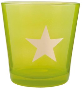 Zelený svícen na čajovou svíčku s hvězdou - Ø 10*10 cm