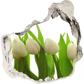 Wallmuralia Samolepící nálepka na zeď Bílé tulipány 75x75 cm