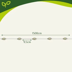 Dekorativní venkovní solární řetěz 15 metrů – teplá bílá