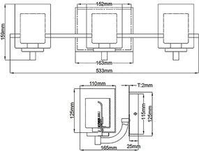 Elstead KOLT 3 koupelnové světlo nad zrcadlo IP44 chrom 3xG9