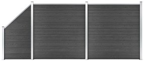 Set plotového dílce WPC 446 x (105–186) cm černý 3070438