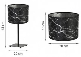 Stolní lampa Werona 3, 1x černé textilní stínítko se vzorem, (výběr ze 4 barev konstrukce), s