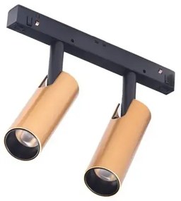 LED svítidlo do lišty Alfa Niko 2 Track Magnetic 2X7W 3000K zlaté/Bk