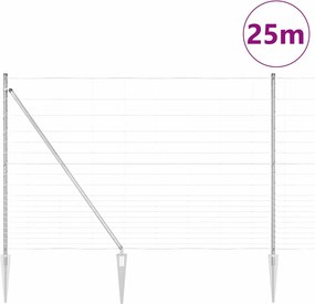 Svařované drátěné ploty s hroty 25 x 1,6 m Pozinkovaná ocel 3351442