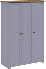 Šatní skříň se 3 dveřmi šedá 118x50x171,5 cm borovice Panama 282662