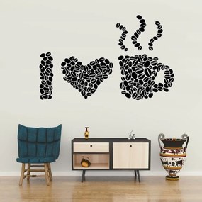 Milujeme kávu - vinylová samolepka na zeď 150x94cm
