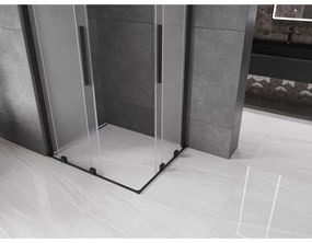 Mexen Velar Duo, sprchový kout s posuvnými dveřmi 100 x 90 cm, 8mm sklo námraza, černá matná, 871-100-090-32-70