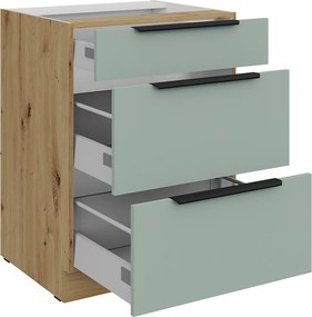 ARIA st | dolní skříňka 60 D 3S zásuvková | 60 cm | PREMIUM BOX | artisan/aquamarine