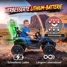 AIYAPLAY Dětské elektrické auto UTV pro dva, modré