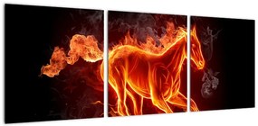 Obraz hořící kůň