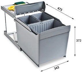 ALVEUS ALBIO 30 odpadkový koš 2x16L na třídění odpadu