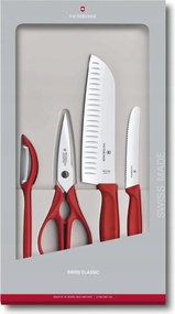 Victorinox kuchyňský set, 4 prvky, červená barva 6.7131.4G