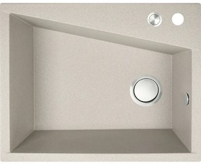 Laveo Grenada, 1-komorový granitový dřez 600x480x227 mm, béžová, LAV-SBG_410T
