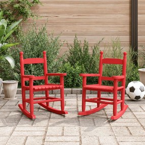 Houpací křesla pro děti 2 ks červená masivní topolové dřevo 3281601