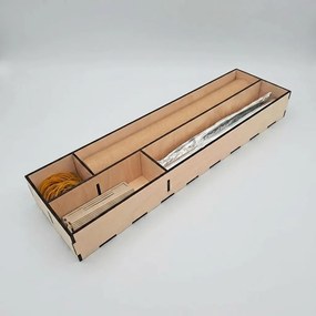 usporadejto.cz Organizér na folie/alobal, 4 přepážky do šuplíku, dřevěný VASKY 13 x 46 cm