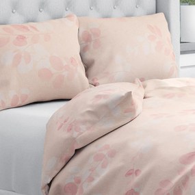 Biante Bavlněné ložní povlečení Sandra SA-682 Eukalyptové listy na pastelově růžovém Prodloužené 140x220 a 70x90 cm