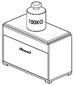 Úzký sedací botník s dvířky RUAN - světlý dub sonoma