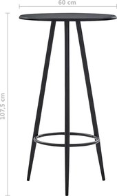 Barový stůl černý 60 x 107,5 cm MDF 281543