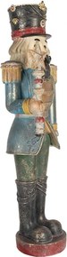 Modro-zelená dekorace figurka Louskáček Nutcracker - 21*15*60 cm