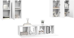 6dílný set TV skříněk bílý kompozitní dřevo 3078679
