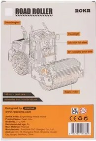 RoboTime dřevěné 3D puzzle Silniční válec / od 8 let / 149 dílků / Obt