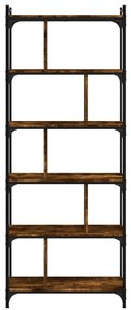 Knihovna s 6 policemi kouřový dub 76x32x192 cm kompozitní dřevo