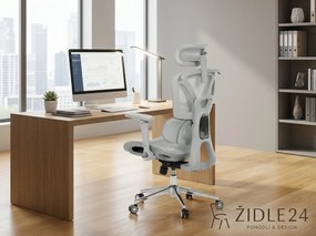 Ergonomická kancelářská židle EXECUTIVE - šedá síťovina
