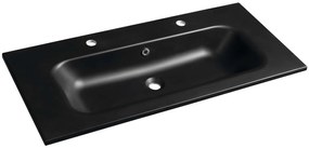 Sapho - Umyvadlo, 46x101 cm, s přepadem, 2 otvory pro baterii, černá SD101B-2