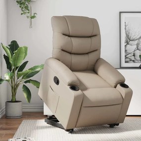 Zvedací polohovací křeslo cappuccino umělá kůže 3206605