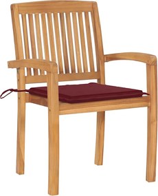 Stohovatelné zahradní židle s poduškami 8 ks masivní teak 3073249