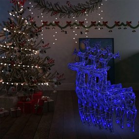vidaXL Vánoční sobi 3 ks 60 x 16 x 100 cm akryl [3154337] Barva: Modrá