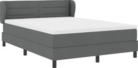 Postel s boxspringem s čelo Tmavě šedá 140 x 200 cm textil 3339962