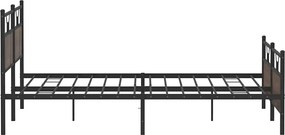 Kovový rám postele bez matrace hnědý dub 200 x 200 cm 3325106