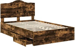 Rám postele se zásuvkou Uzený Dub 120 x 200 cm Inženýrské dřevo 3413433