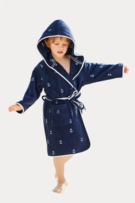 Dětský župan MARINE BOY s kapucí v dárkovém balení 2 roky (vel.92 cm) Tmavě modrá