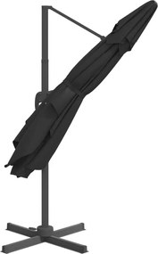 vidaXL Konzolový slunečník s hliníkovou tyčí černý 400 x 300 cm [319920]