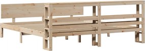 Rám postele s čelem 200 x 200 cm masivní borové dřevo 3306094