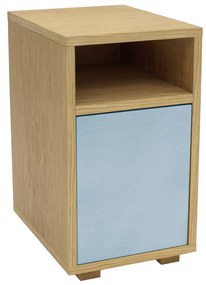 Noční stolek Salim, 30x40x52,5 cm, dub/jemně modrá