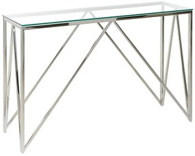 Skleněný konzolový stolek stříbrný WESO Beliani