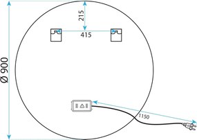 Tutumi Rea, Zrcadlo LED 90cm MMJ Gold, HOM-02504