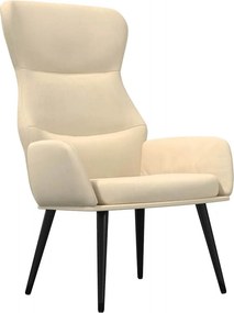 Relaxační křeslo se stoličkou krémové textil 3097431