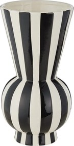 LYDIA Váza pruhy 30 cm - černá/bílá