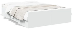 Rám postele se zásuvkami bílý 120 x 200 cm kompozitní dřevo,  3280300